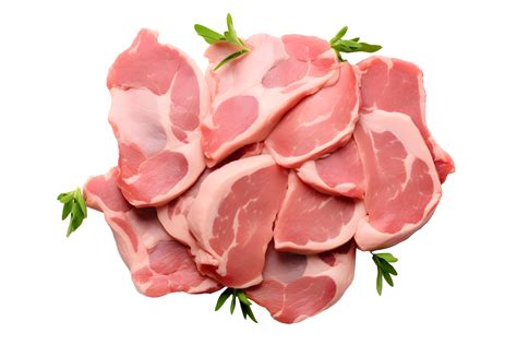 Ai Generated Top View Raw Pork Chops With Herbs Png 36057863 Png