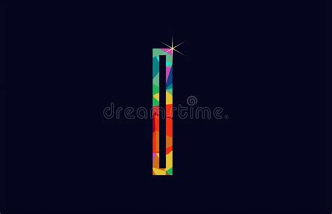 Rainbow Colored Alphabet Letter I Logo Company Icon Design Stock Vector