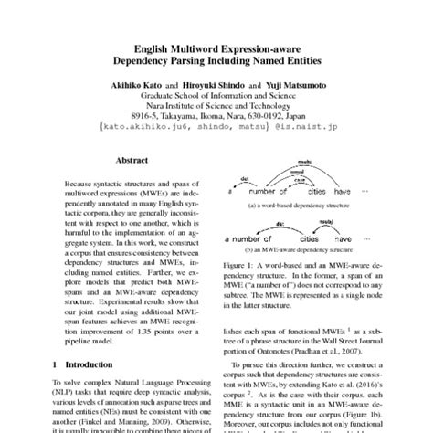 English Multiword Expression Aware Dependency Parsing Including Named