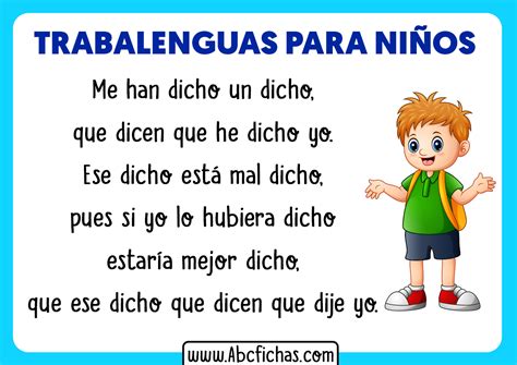10 Trabalenguas Cortos Para Niños Iuqv