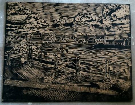 Harbour Town Reductive Wood Cut Printing Project R Printmaking