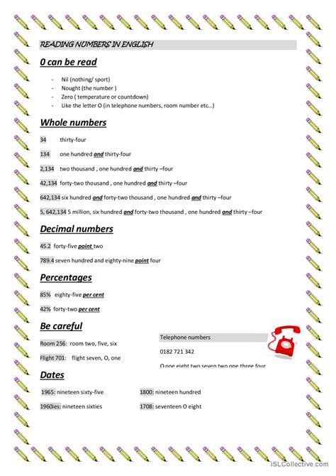 Reading Numbers English Esl Worksheets Pdf And Doc