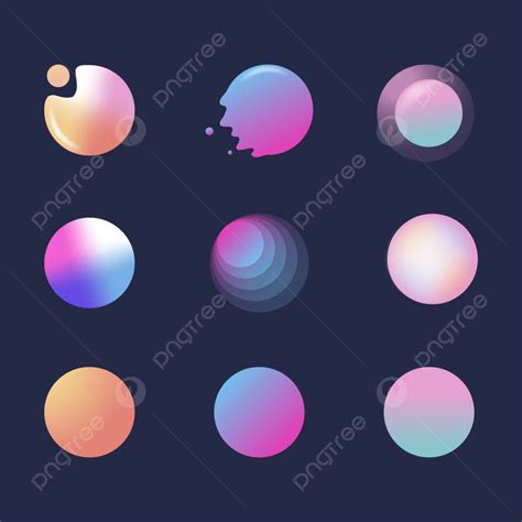 Colorful Gradient Badge Vector Set Saturated Background Sticker Png