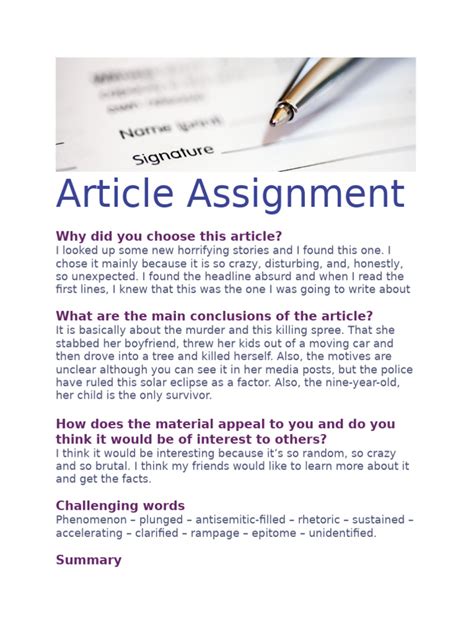 Article Assignment Pdf