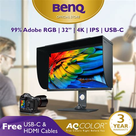 Benq Sw321c 32 4k Uhd Hdr 60hz 99 Adobe Rgb Usb C Color Management Photo Video Editing Monitor