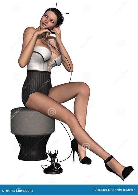 Beautiful Pin Up Girl Stock Illustration Illustration Of Posing 48320147