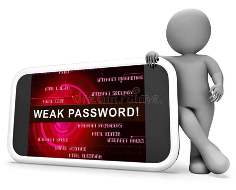 Password Weak Hacker Intrusion Threat 3d Rendering Stock Illustration Illustration Of
