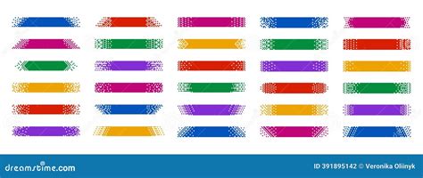 Pixel Banner Header Footer Color Layout With Mosaic Edges Horizontal