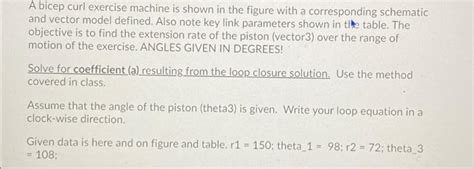 solved r yτη [ d p a bicep curl exercise machine is