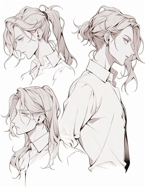 男生发型 马尾