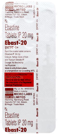 Ebast 20 Tablet 15 Uses Side Effects Dosage Price Truemeds