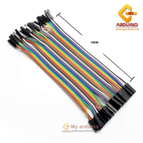 สายจั๊มเปอร์ 15cm เมีย เมีย Arduino Esp32 Esp8266 จำนวน 40 เส้น Jumper Wire ขาย Arduino