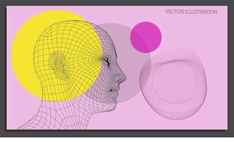 Premium Vector Abstract Digital Human Head Polygon Shape Minimalistic Modern Design 3d Vector