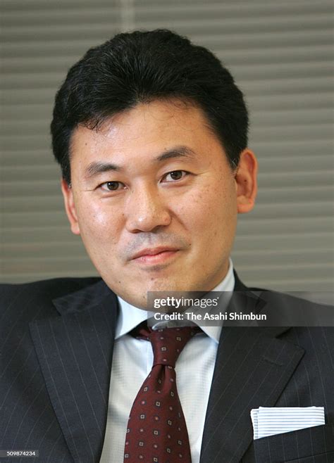 Rakuten President Hiroshi Mikitani Speaks During The Asahi Shimbun