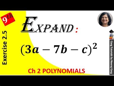 Expand Each Of The Following Using Suitable Identities A B C Class Maths Chapter Ex