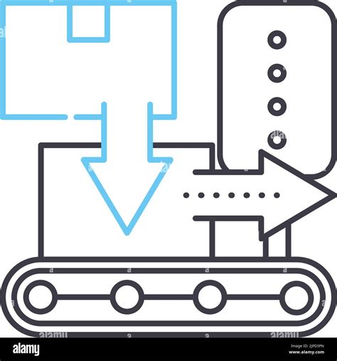 Production Process Line Icon Outline Symbol Vector Illustration