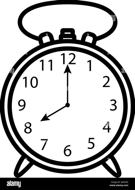 Alarm Clock Icon Bold Outline Design With Editable Stroke Width