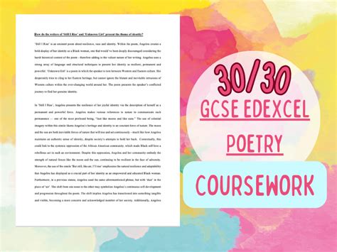 30 30 Gcse Edexcel Poetry Coursework Teaching Resources