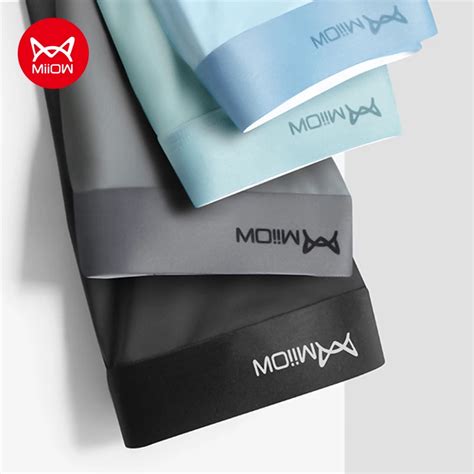 Miiow 4 шт мужские шорты боксеры графеновое антибактериальное нижнее белье из ледяного шелка