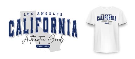 로스 앤젤레스 캘리포니아 티셔츠 모형 디자인 미국 대학 스타일의 슬로건 티셔츠 프린트 디자인 대학과 대학 스타일의 티셔츠 프린트를 위한 운동 타이포그래피 0명에 대한 스톡