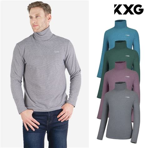 핫딜 11 Kxg 남성 골프웨어 양면 기모 마이크로 플리스 스트라이프 터틀넥 티셔츠 박사장몰