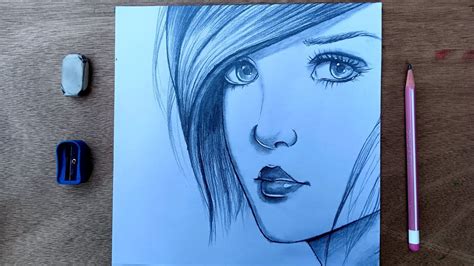 Pencil Sketch For Beginners How To Draw A Face Step By Step