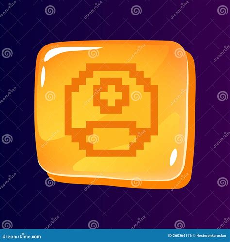 Personal Page Glossy Ui Button With Pixelated Icon Stock Vector