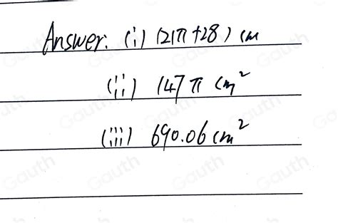 Solved The Figure Shows A Circle Of Radius 14 Cm With One Quadrant Removed Touching The Sides