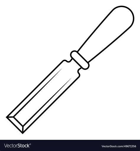 Chisel Icon Working Tool Carpenter Royalty Free Vector Image