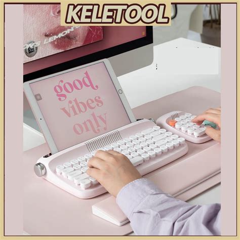 Bluetooth Korean Keyboard Phone Tablet Wireless Pink Portable Ergonomic Mini Actto B Retro