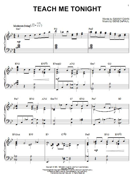Teach Me Tonight Arr Brent Edstrom By Sammy Cahn Sheet Music For