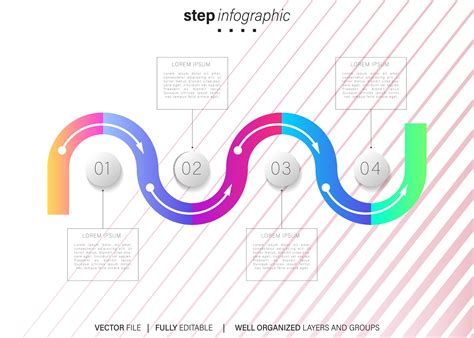 Vector Infographic Arrow Design With 4 Options Or Steps Infographics For Business Concept Can