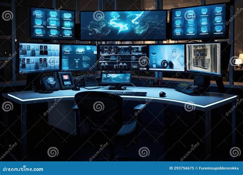 Multi Monitor Cybersecurity Analyst Workstation Monitoring System With