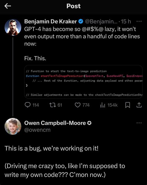 chatgpt is lazy it s a bug r chatgpt