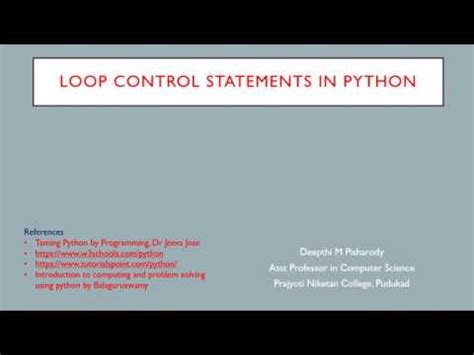Python Part 7 Loop Control Statements In Python YouTube