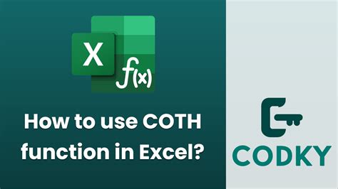 How To Use Coth Function In Excel Codky