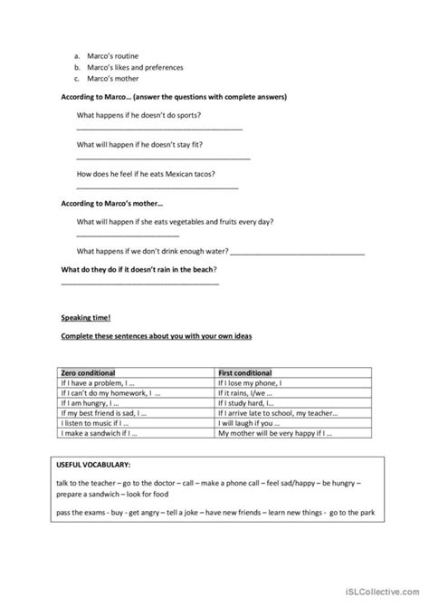 Zero And First Conditional Reading… English Esl Worksheets Pdf And Doc