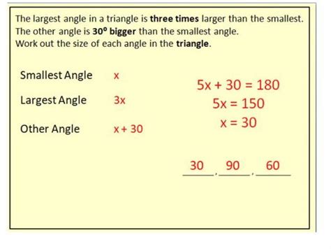 Worded Gcse Forming And Solving Equations Angles In Triangles Ages Teaching Resources