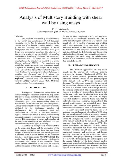 Đề Tài Analysis Of Multistory Building With Shear Wall By Using Ansys