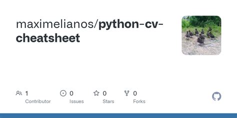 Github Maximelianos Python Cv Cheatsheet