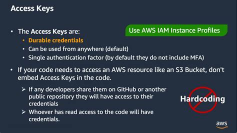 Do Not Hardcode Secrets In Your Code And Rotate Keys Aws Security Maturity Model