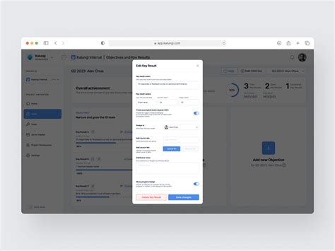 Edit Key Results Modal By Kalungi On Dribbble