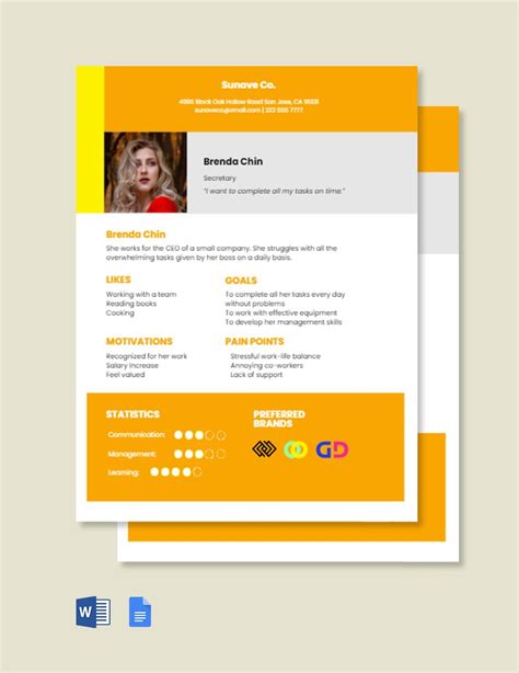 Free User Persona Templates To Customize Online