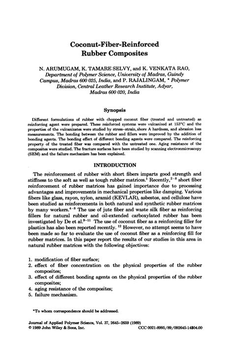 Pdf Coconut‐fiber‐reinforced Rubber Composites