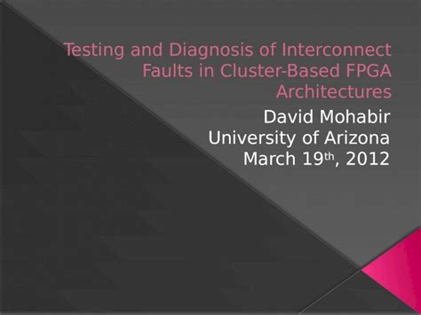 Pptx Testing And Diagnosis Of Interconnect Faults In Cluster Based