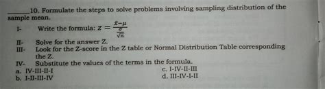 Z Score Formula For Sample Mean
