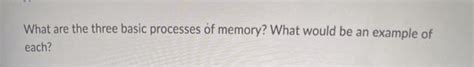 solved what are the three basic processes of memory what