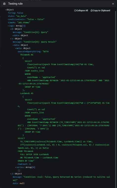 Alert Rule Query Returned No Series However Testing Shows Non Zero