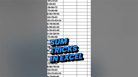 How To Sum Trick In Ms Excel Youtubeshorts Exceltech Excelformula Youtubeshortsshortvideo
