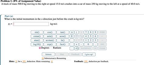 solved problem 1 8 of ﻿assignment value a truck of ﻿mass